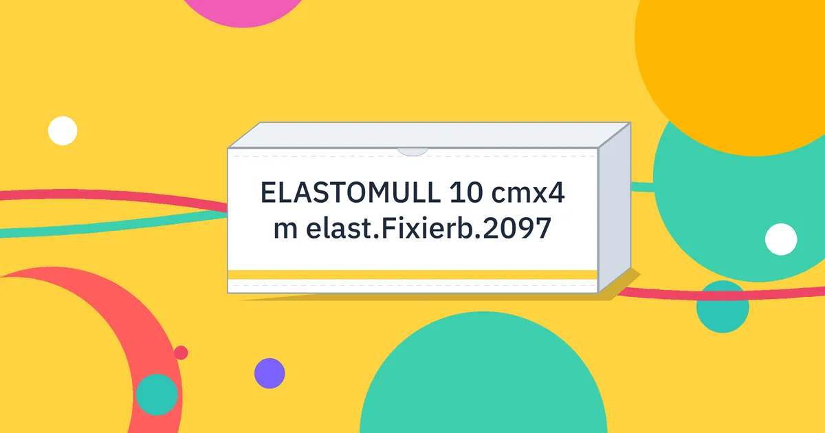 Symbolbild: Packung mit der Aufschrift ELASTOMULL 10 cmx4 m elast.Fixierb.2097 (PZN 12656496) – Verfügbarkeit und Bezug in Apotheken in Frankfurt am Main
