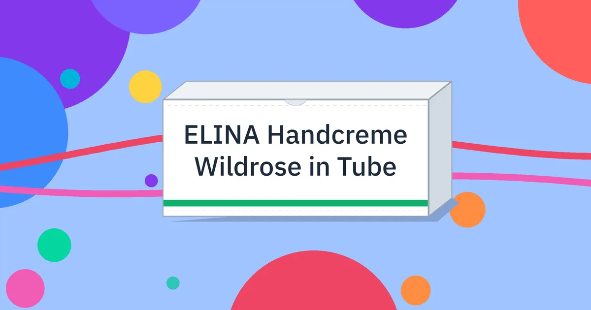 Symbolbild: Packung mit der Aufschrift ELINA Handcreme Wildrose in Tube (PZN 11521771) – Verfügbarkeit und Bezug in Apotheken in Frankfurt am Main