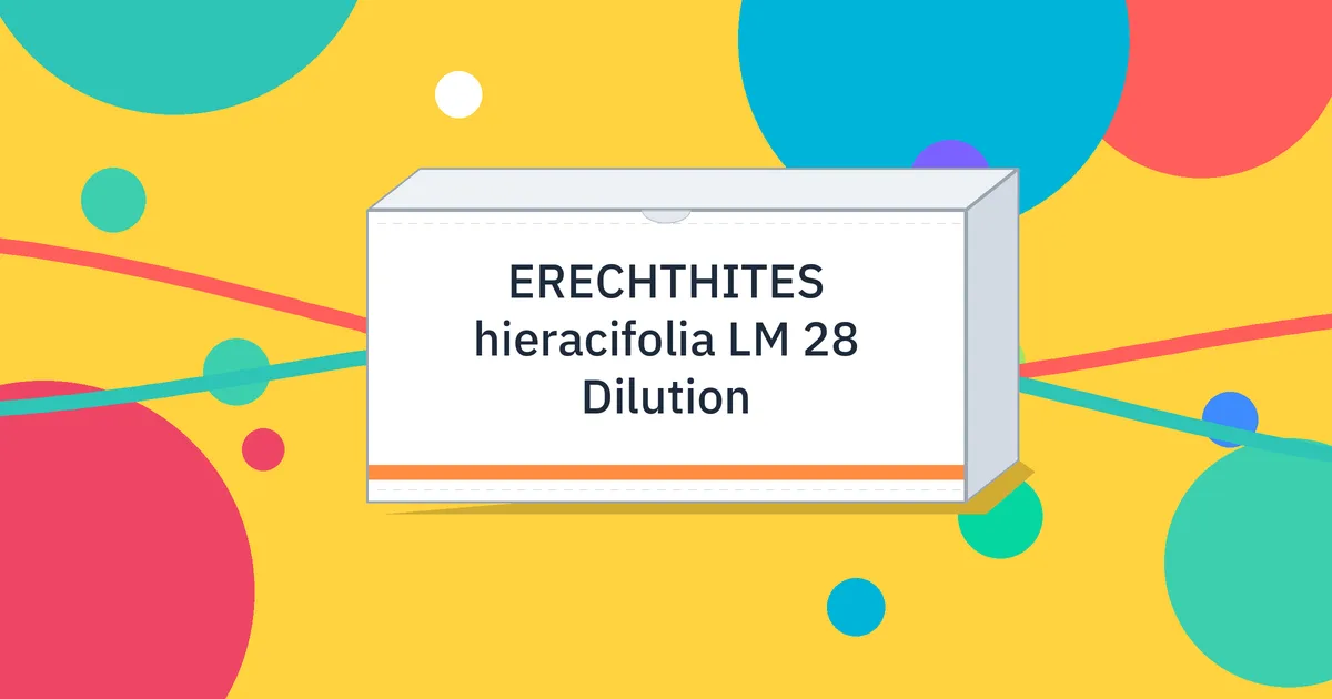 Symbolbild: Packung mit der Aufschrift ERECHTHITES hieracifolia LM 28 Dilution (PZN 13474550) – Verfügbarkeit und Bezug in Apotheken in Frankfurt am Main