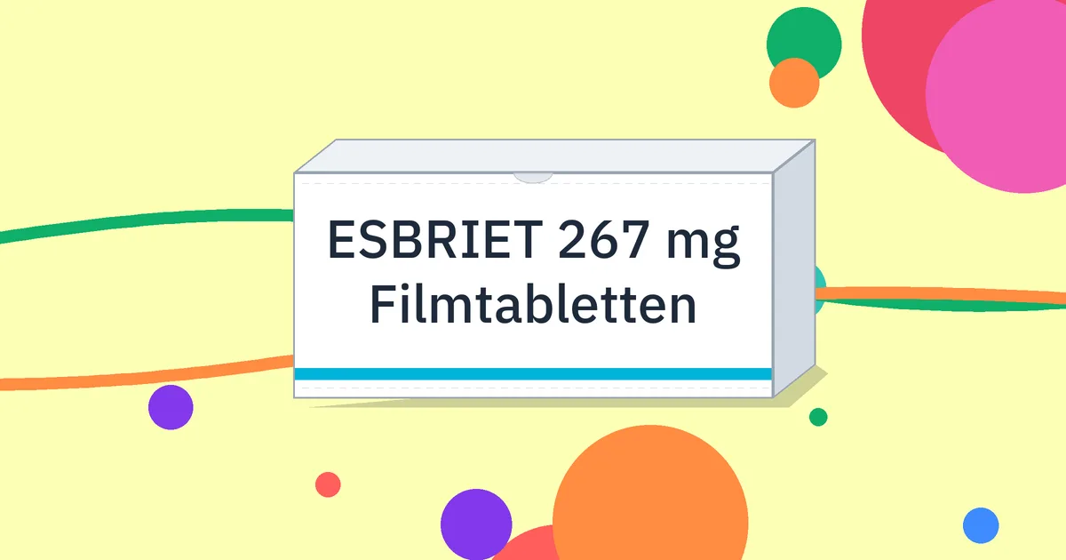 Symbolbild: Packung mit der Aufschrift ESBRIET 267 mg Filmtabletten (PZN 16675361) – Verfügbarkeit und Bezug in Apotheken in Frankfurt am Main