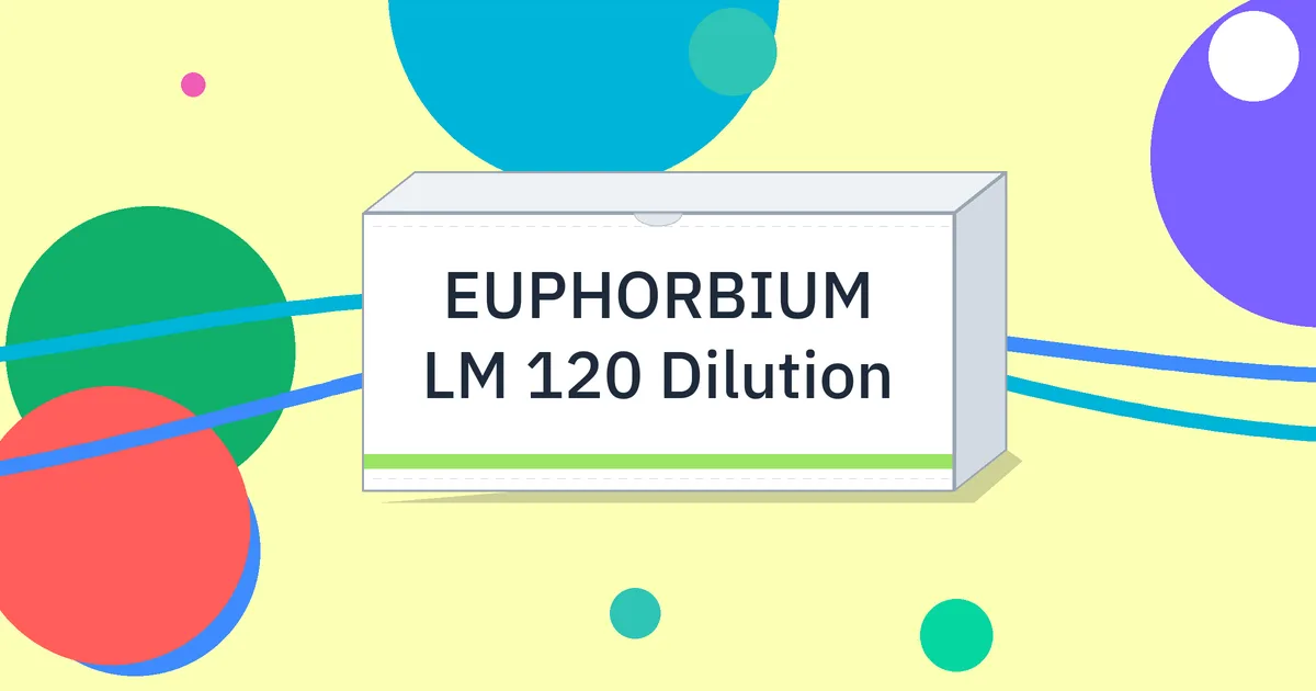 Symbolbild: Packung mit der Aufschrift EUPHORBIUM LM 120 Dilution (PZN 13483520) – Verfügbarkeit und Bezug in Apotheken in Frankfurt am Main
