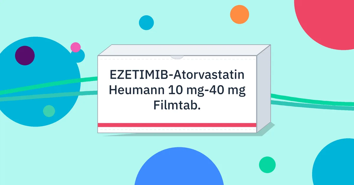 Symbolbild: Packung mit der Aufschrift EZETIMIB-Atorvastatin Heumann 10 mg-40 mg Filmtab. (PZN 19054783) – Verfügbarkeit und Bezug in Apotheken in Frankfurt am Main