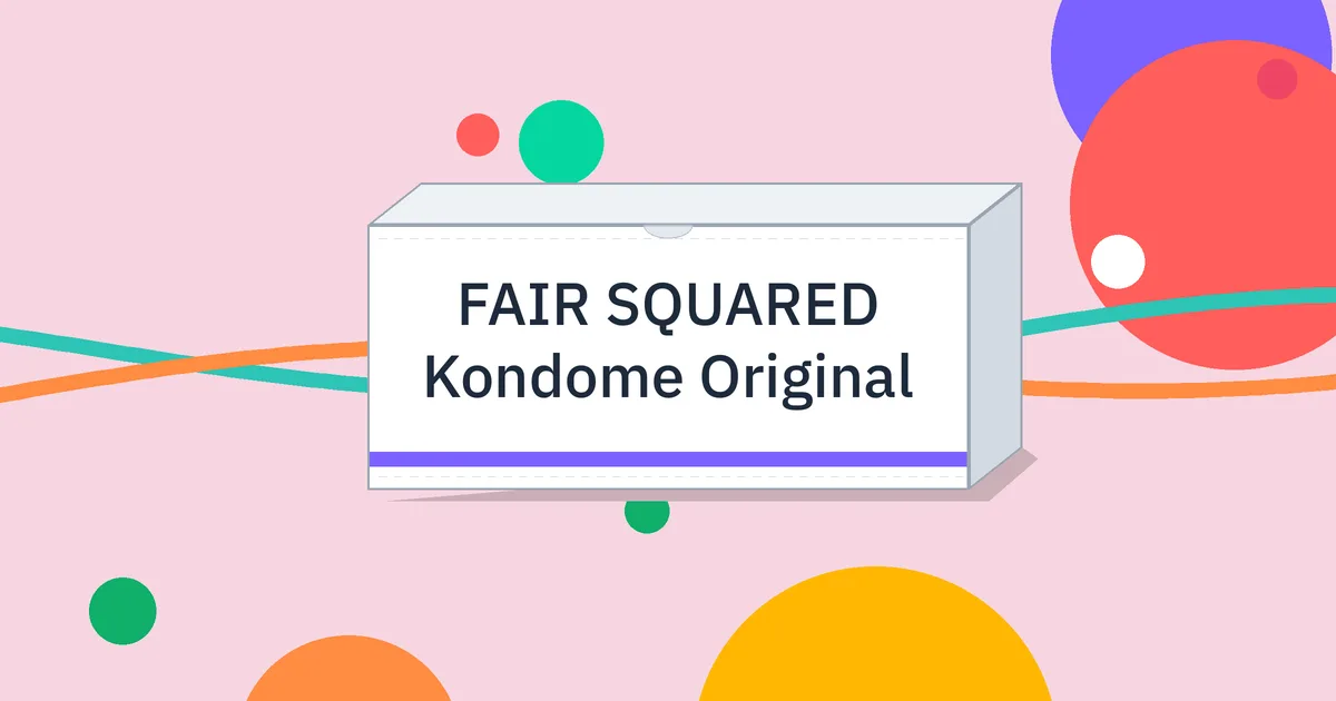 Symbolbild: Packung mit der Aufschrift FAIR SQUARED Kondome Original (PZN 09328222) – Verfügbarkeit und Bezug in Apotheken in Frankfurt am Main