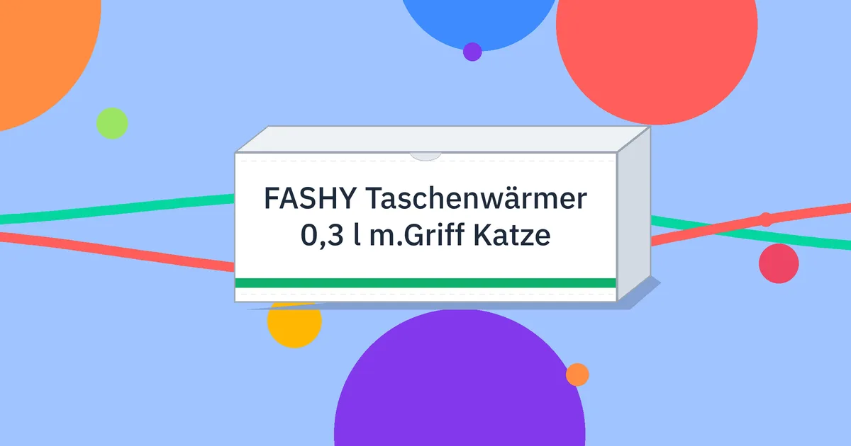 Symbolbild: Packung mit der Aufschrift FASHY Taschenwärmer 0,3 l m.Griff Katze (PZN 19682580) – Verfügbarkeit und Bezug in Apotheken in Frankfurt am Main