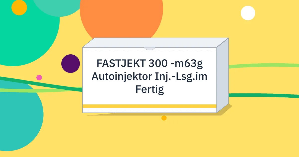 Symbolbild: Packung mit der Aufschrift FASTJEKT 300 -m63g Autoinjektor Inj.-Lsg.im Fertig (PZN 17196243) – Verfügbarkeit und Bezug in Apotheken in Frankfurt am Main