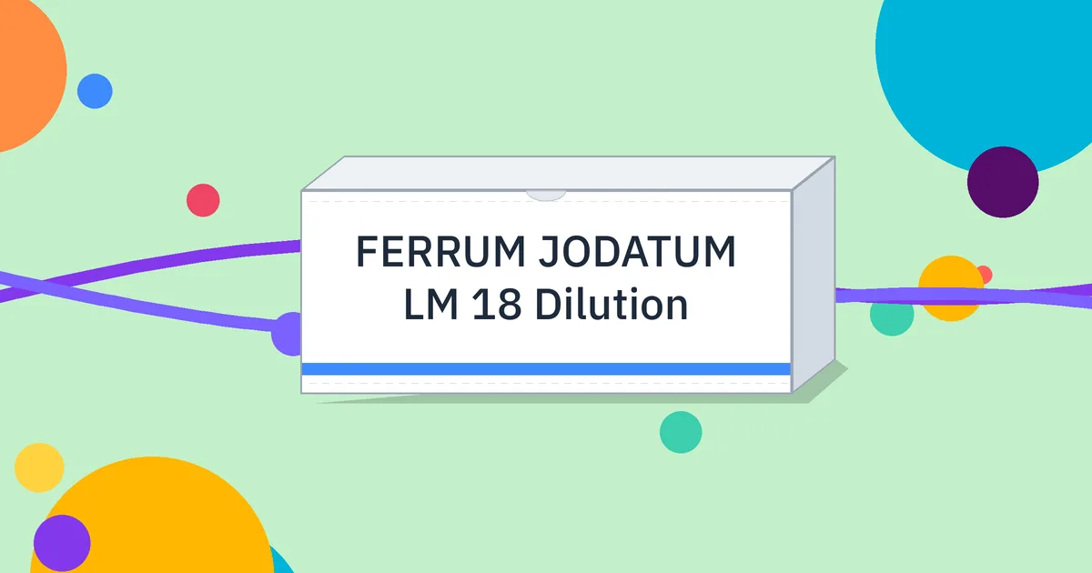 Symbolbild: Packung mit der Aufschrift FERRUM JODATUM LM 18 Dilution (PZN 12848988) – Verfügbarkeit und Bezug in Apotheken in Frankfurt am Main