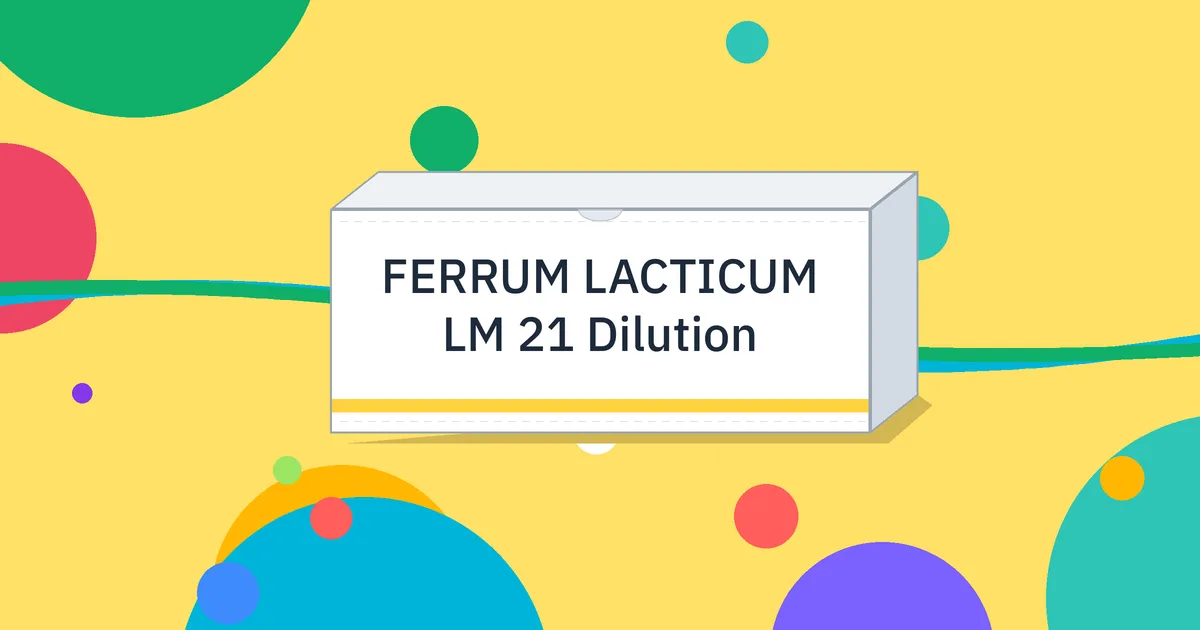 Symbolbild: Packung mit der Aufschrift FERRUM LACTICUM LM 21 Dilution (PZN 12849491) – Verfügbarkeit und Bezug in Apotheken in Frankfurt am Main