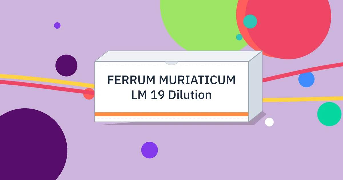 Symbolbild: Packung mit der Aufschrift FERRUM MURIATICUM LM 19 Dilution (PZN 12850838) – Verfügbarkeit und Bezug in Apotheken in Frankfurt am Main