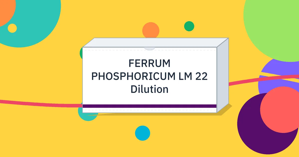 Symbolbild: Packung mit der Aufschrift FERRUM PHOSPHORICUM LM 22 Dilution (PZN 12852228) – Verfügbarkeit und Bezug in Apotheken in Frankfurt am Main
