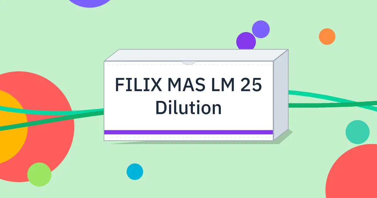Symbolbild: Packung mit der Aufschrift FILIX MAS LM 25 Dilution (PZN 13488954) – Verfügbarkeit und Bezug in Apotheken in Frankfurt am Main