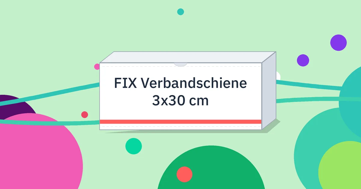 Symbolbild: Packung mit der Aufschrift FIX Verbandschiene 3x30 cm (PZN 06982777) – Verfügbarkeit und Bezug in Apotheken in Frankfurt am Main