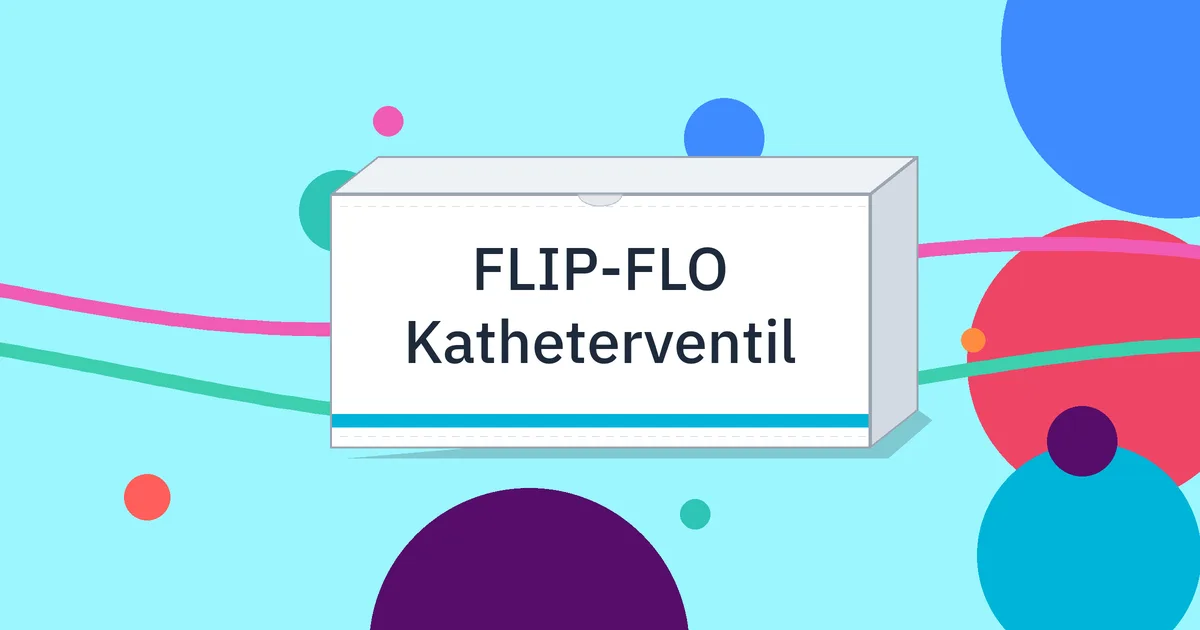 Symbolbild: Packung mit der Aufschrift FLIP-FLO Katheterventil (PZN 07012621) – Verfügbarkeit und Bezug in Apotheken in Frankfurt am Main