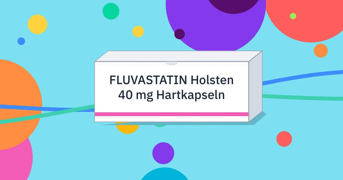 Symbolbild: Packung mit der Aufschrift FLUVASTATIN Holsten 40 mg Hartkapseln (PZN 16231687) – Verfügbarkeit und Bezug in Apotheken in Frankfurt am Main
