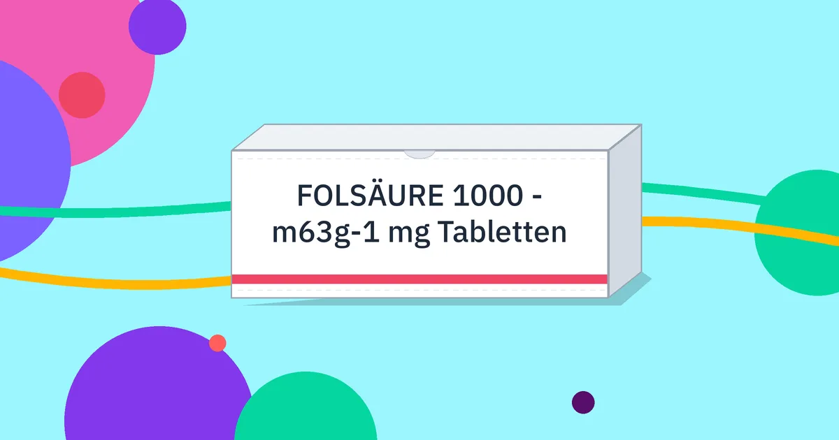 Symbolbild: Packung mit der Aufschrift FOLSÄURE 1000 -m63g-1 mg Tabletten (PZN 18225366) – Verfügbarkeit und Bezug in Apotheken in Frankfurt am Main