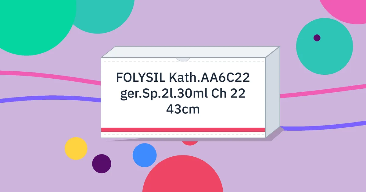 Symbolbild: Packung mit der Aufschrift FOLYSIL Kath.AA6C22 ger.Sp.2l.30ml Ch 22 43cm (PZN 00151940) – Verfügbarkeit und Bezug in Apotheken in Frankfurt am Main