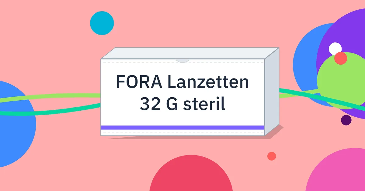 Symbolbild: Packung mit der Aufschrift FORA Lanzetten 32 G steril (PZN 15585265) – Verfügbarkeit und Bezug in Apotheken in Frankfurt am Main