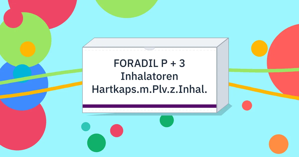 Symbolbild: Packung mit der Aufschrift FORADIL P + 3 Inhalatoren Hartkaps.m.Plv.z.Inhal. (PZN 16867020) – Verfügbarkeit und Bezug in Apotheken in Frankfurt am Main