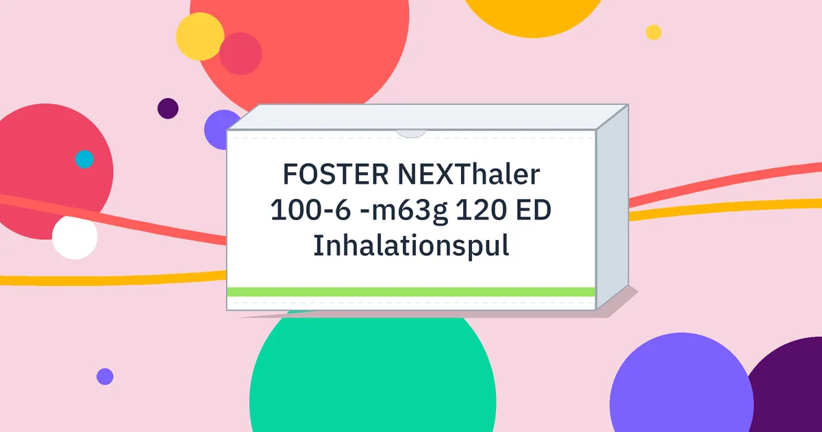 Symbolbild: Packung mit der Aufschrift FOSTER NEXThaler 100-6 -m63g 120 ED Inhalationspul (PZN 17999605) – Verfügbarkeit und Bezug in Apotheken in Frankfurt am Main