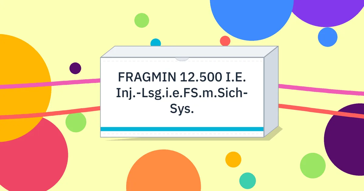Symbolbild: Packung mit der Aufschrift FRAGMIN 12.500 I.E. Inj.-Lsg.i.e.FS.m.Sich-Sys. (PZN 07531918) – Verfügbarkeit und Bezug in Apotheken in Frankfurt am Main