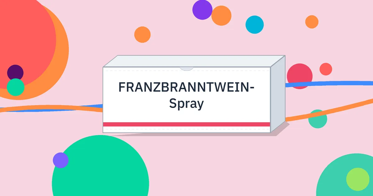 Symbolbild: Packung mit der Aufschrift FRANZBRANNTWEIN-Spray (PZN 17441607) – Verfügbarkeit und Bezug in Apotheken in Frankfurt am Main