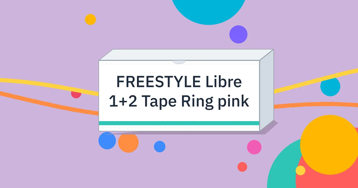 Symbolbild: Packung mit der Aufschrift FREESTYLE Libre 1+2 Tape Ring pink (PZN 18177621) – Verfügbarkeit und Bezug in Apotheken in Frankfurt am Main