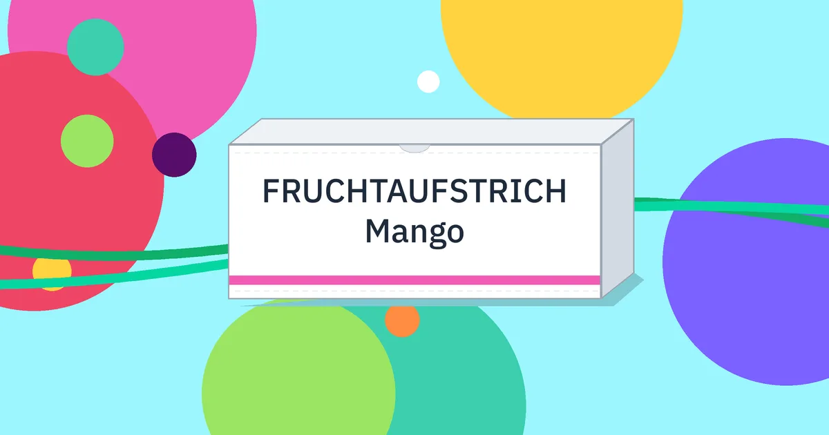 Symbolbild: Packung mit der Aufschrift FRUCHTAUFSTRICH Mango (PZN 09724277) – Verfügbarkeit und Bezug in Apotheken in Frankfurt am Main