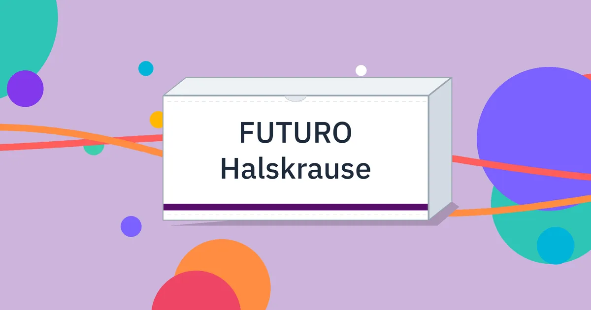 Symbolbild: Packung mit der Aufschrift FUTURO Halskrause (PZN 06825919) – Verfügbarkeit und Bezug in Apotheken in Frankfurt am Main
