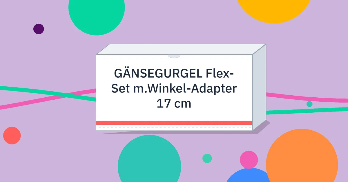 Symbolbild: Packung mit der Aufschrift GÄNSEGURGEL Flex-Set m.Winkel-Adapter 17 cm (PZN 17432608) – Verfügbarkeit und Bezug in Apotheken in Frankfurt am Main