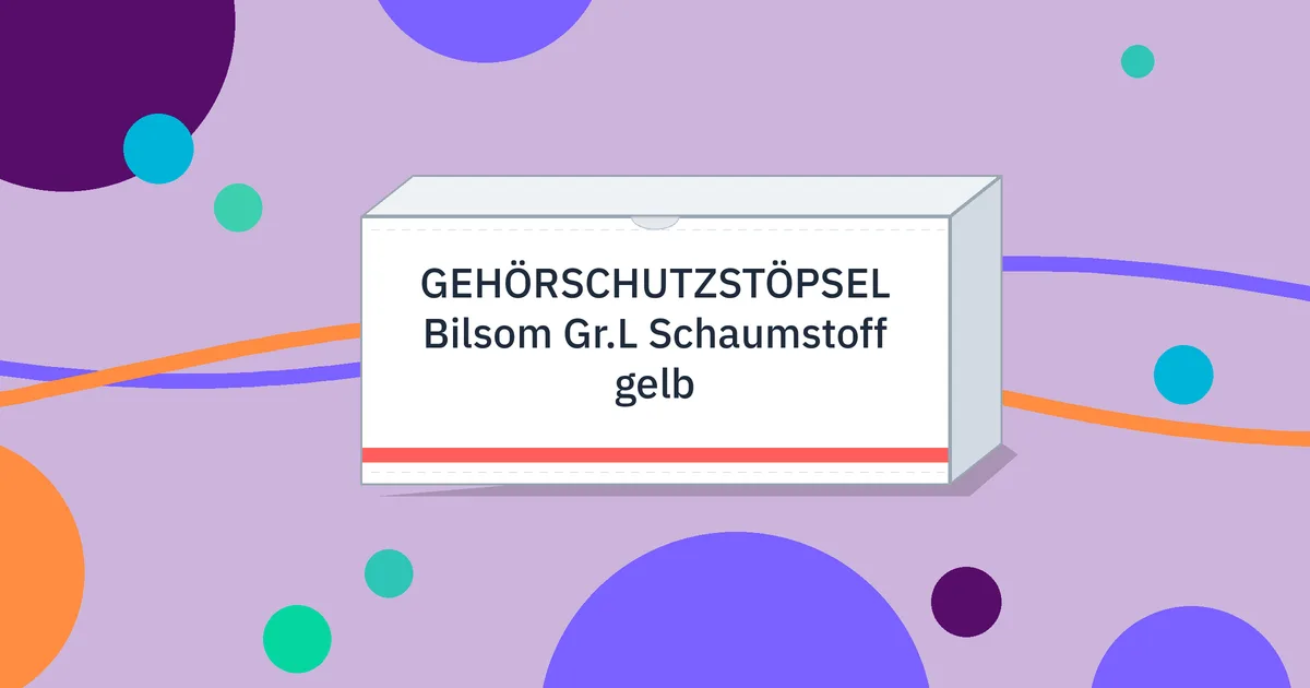 Symbolbild: Packung mit der Aufschrift GEHÖRSCHUTZSTÖPSEL Bilsom Gr.L Schaumstoff gelb (PZN 15254002) – Verfügbarkeit und Bezug in Apotheken in Frankfurt am Main