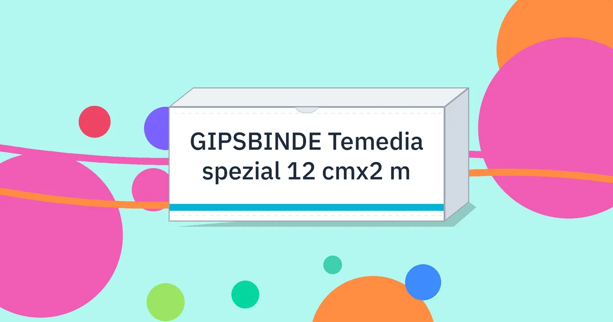 Symbolbild: Packung mit der Aufschrift GIPSBINDE Temedia spezial 12 cmx2 m (PZN 13250520) – Verfügbarkeit und Bezug in Apotheken in Frankfurt am Main
