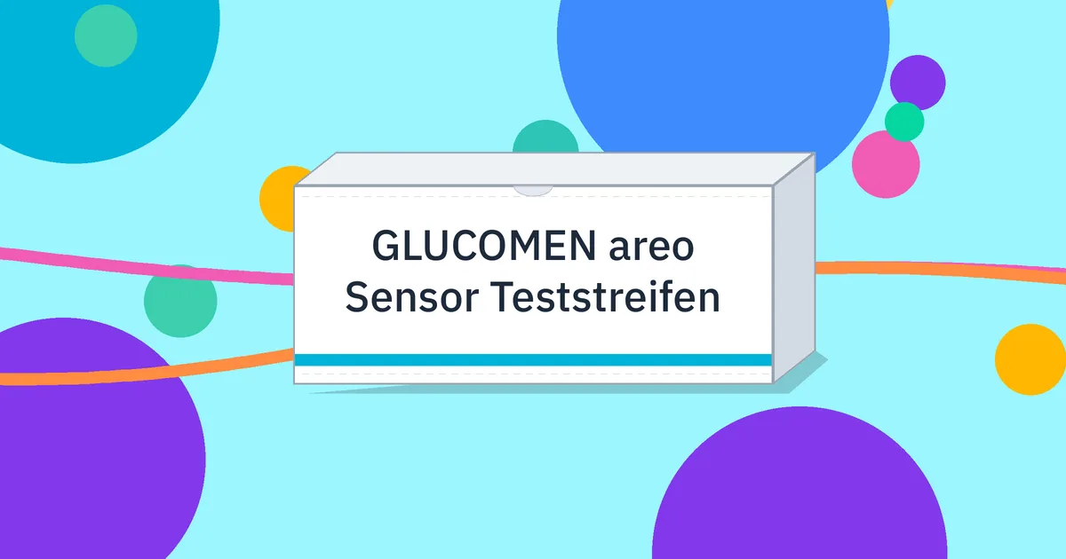 Symbolbild: Packung mit der Aufschrift GLUCOMEN areo Sensor Teststreifen (PZN 17383057) – Verfügbarkeit und Bezug in Apotheken in Frankfurt am Main