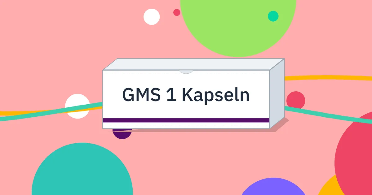 Symbolbild: Packung mit der Aufschrift GMS 1 Kapseln (PZN 20911784) – Verfügbarkeit und Bezug in Apotheken in Frankfurt am Main