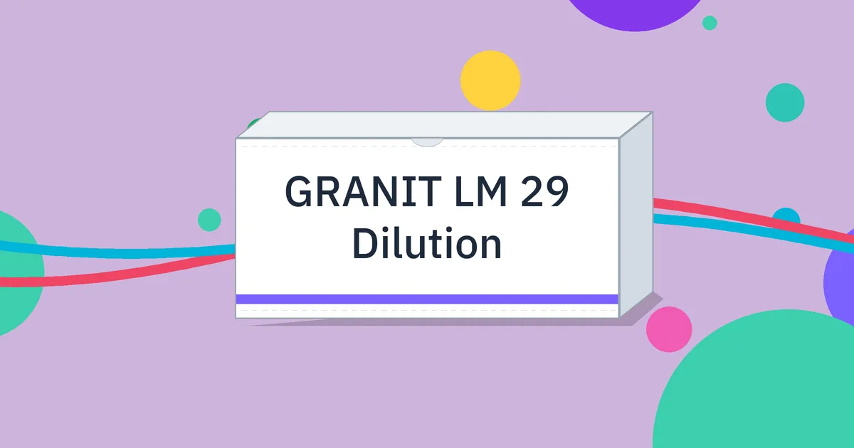 Symbolbild: Packung mit der Aufschrift GRANIT LM 29 Dilution (PZN 12881483) – Verfügbarkeit und Bezug in Apotheken in Frankfurt am Main