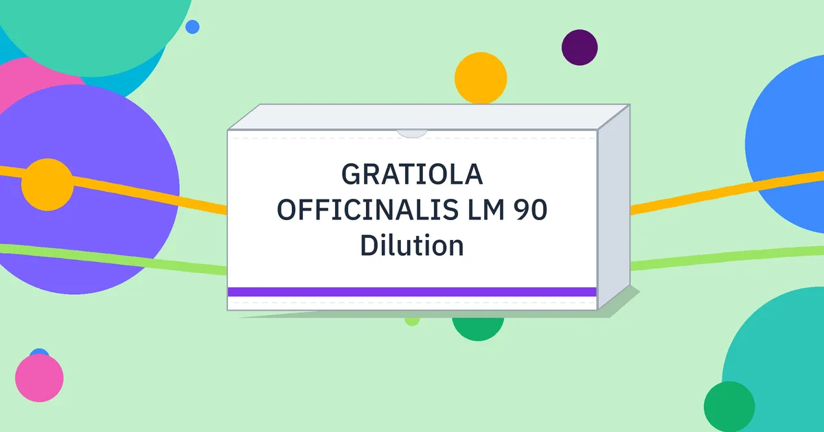 Symbolbild: Packung mit der Aufschrift GRATIOLA OFFICINALIS LM 90 Dilution (PZN 13546812) – Verfügbarkeit und Bezug in Apotheken in Frankfurt am Main