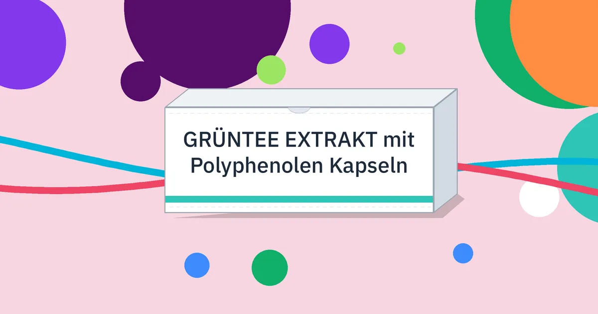 Symbolbild: Packung mit der Aufschrift GRÜNTEE EXTRAKT mit Polyphenolen Kapseln (PZN 20127441) – Verfügbarkeit und Bezug in Apotheken in Frankfurt am Main