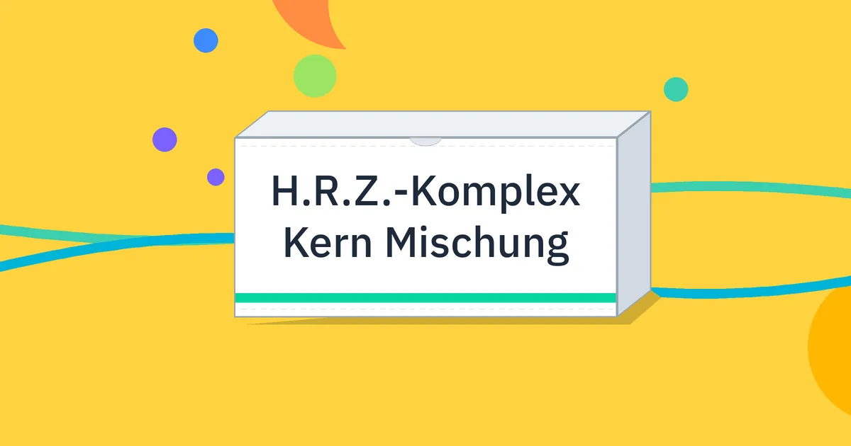 Symbolbild: Packung mit der Aufschrift H.R.Z.-Komplex Kern Mischung (PZN 00324949) – Verfügbarkeit und Bezug in Apotheken in Frankfurt am Main