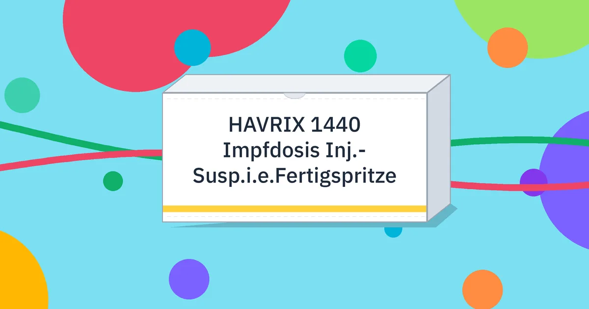 Symbolbild: Packung mit der Aufschrift HAVRIX 1440 Impfdosis Inj.-Susp.i.e.Fertigspritze (PZN 00748454) – Verfügbarkeit und Bezug in Apotheken in Frankfurt am Main