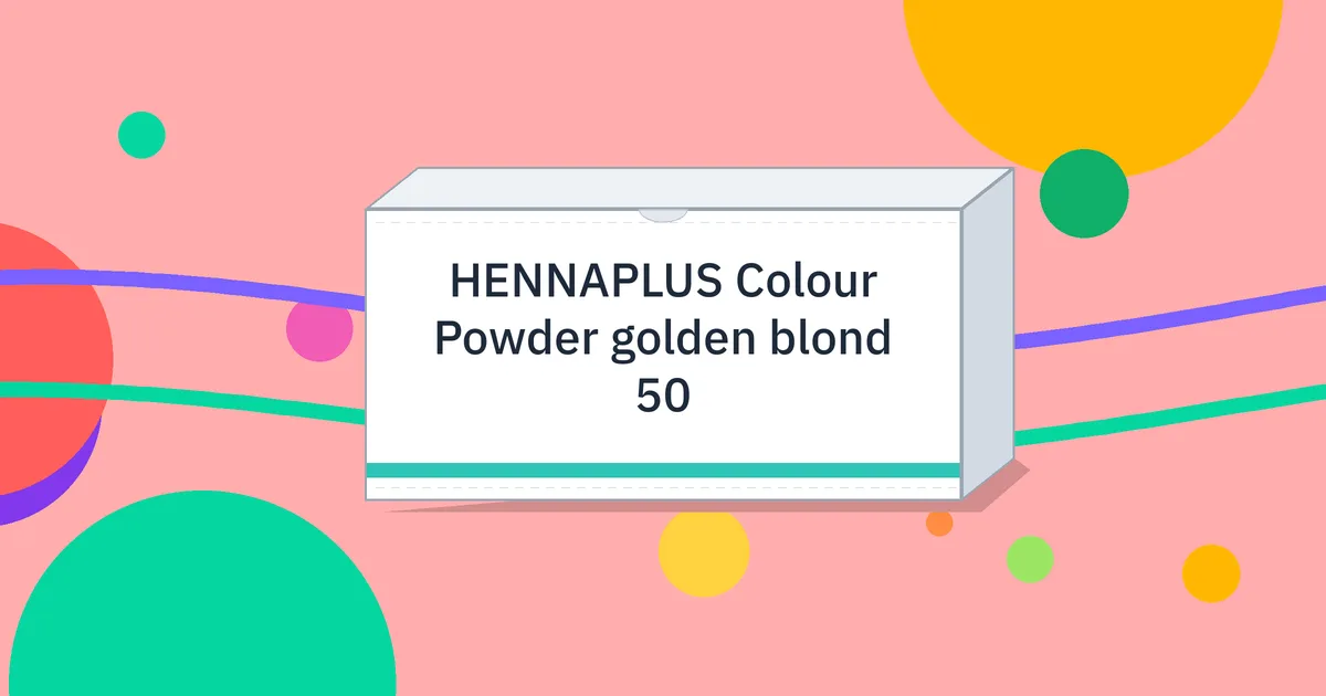 Symbolbild: Packung mit der Aufschrift HENNAPLUS Colour Powder golden blond 50 (PZN 00099429) – Verfügbarkeit und Bezug in Apotheken in Frankfurt am Main