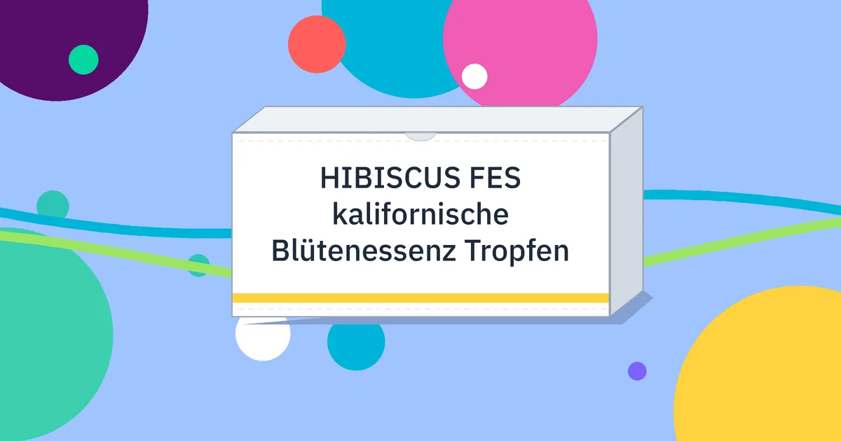 Symbolbild: Packung mit der Aufschrift HIBISCUS FES kalifornische Blütenessenz Tropfen (PZN 09172346) – Verfügbarkeit und Bezug in Apotheken in Frankfurt am Main