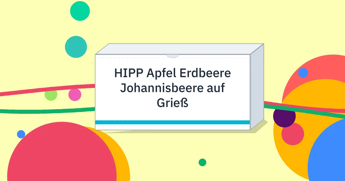 Symbolbild: Packung mit der Aufschrift HIPP Apfel Erdbeere Johannisbeere auf Grieß (PZN 20160734) – Verfügbarkeit und Bezug in Apotheken in Frankfurt am Main