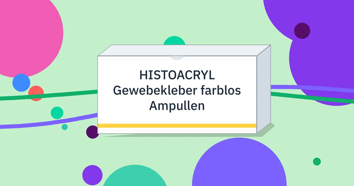 Symbolbild: Packung mit der Aufschrift HISTOACRYL Gewebekleber farblos Ampullen (PZN 13659108) – Verfügbarkeit und Bezug in Apotheken in Frankfurt am Main