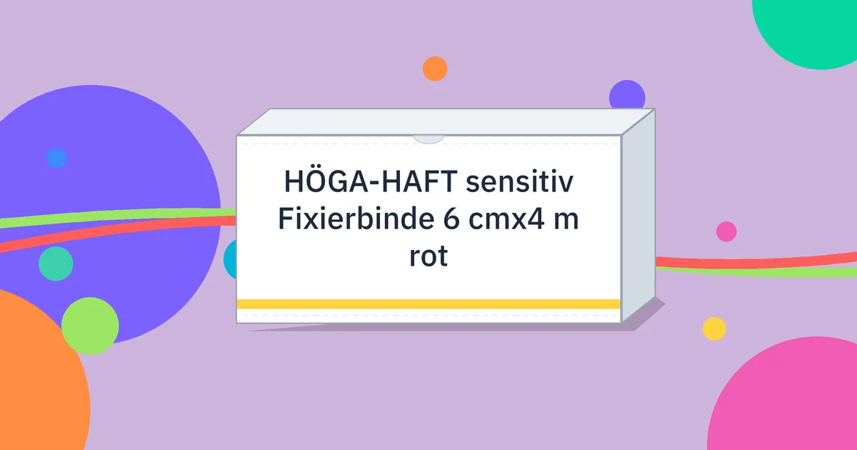 Symbolbild: Packung mit der Aufschrift HÖGA-HAFT sensitiv Fixierbinde 6 cmx4 m rot (PZN 20113189) – Verfügbarkeit und Bezug in Apotheken in Frankfurt am Main