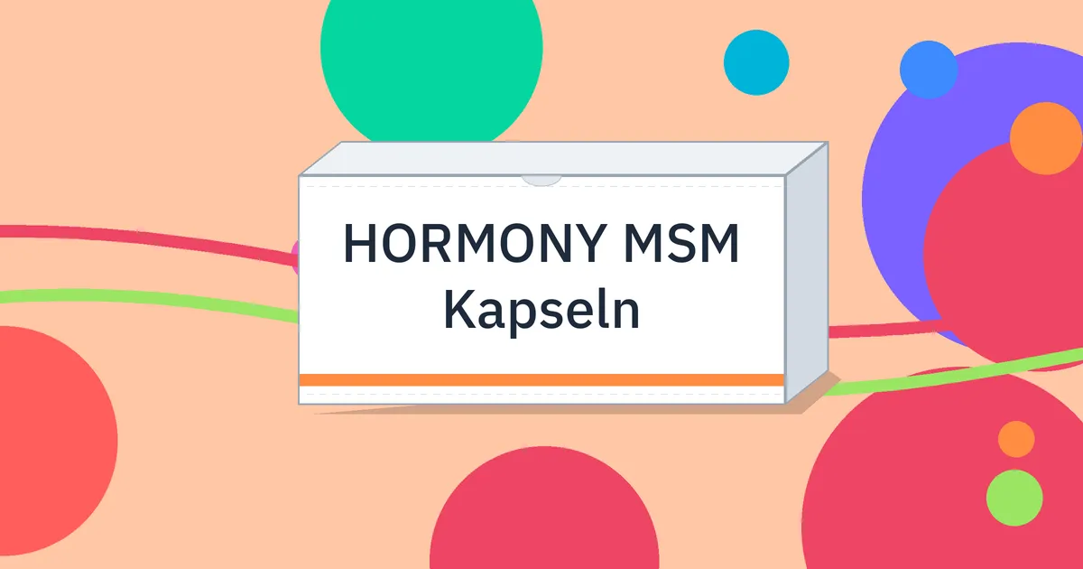 Symbolbild: Packung mit der Aufschrift HORMONY MSM Kapseln (PZN 15587212) – Verfügbarkeit und Bezug in Apotheken in Frankfurt am Main
