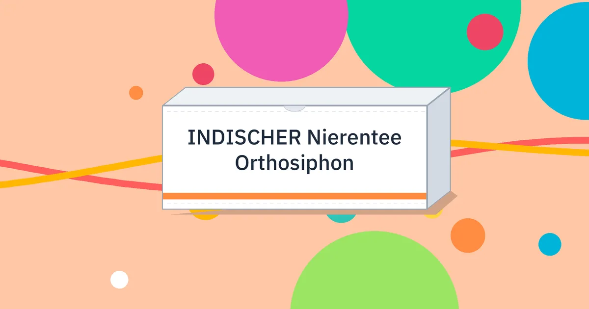 Symbolbild: Packung mit der Aufschrift INDISCHER Nierentee Orthosiphon (PZN 20953541) – Verfügbarkeit und Bezug in Apotheken in Frankfurt am Main