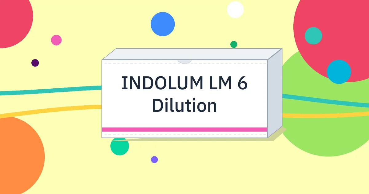 Symbolbild: Packung mit der Aufschrift INDOLUM LM 6 Dilution (PZN 13559938) – Verfügbarkeit und Bezug in Apotheken in Frankfurt am Main
