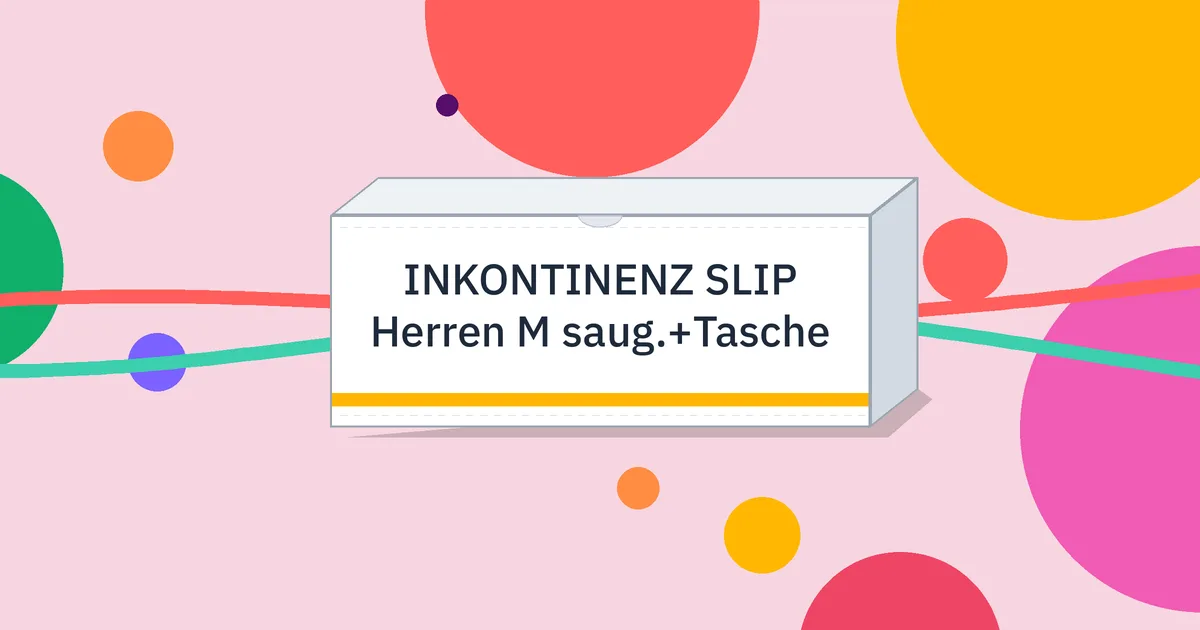 Symbolbild: Packung mit der Aufschrift INKONTINENZ SLIP Herren M saug.+Tasche (PZN 09282833) – Verfügbarkeit und Bezug in Apotheken in Frankfurt am Main