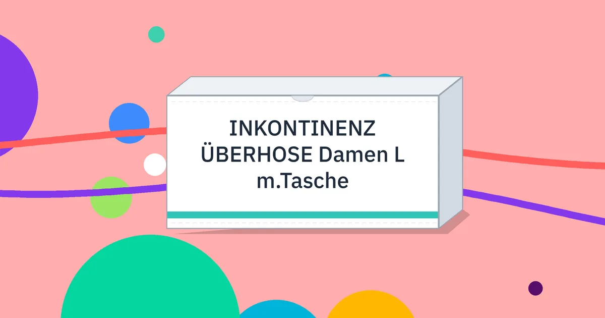 Symbolbild: Packung mit der Aufschrift INKONTINENZ ÜBERHOSE Damen L m.Tasche (PZN 09283235) – Verfügbarkeit und Bezug in Apotheken in Frankfurt am Main