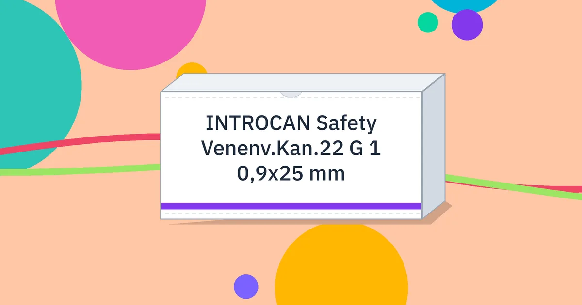 Symbolbild: Packung mit der Aufschrift INTROCAN Safety Venenv.Kan.22 G 1 0,9x25 mm (PZN 20344888) – Verfügbarkeit und Bezug in Apotheken in Frankfurt am Main