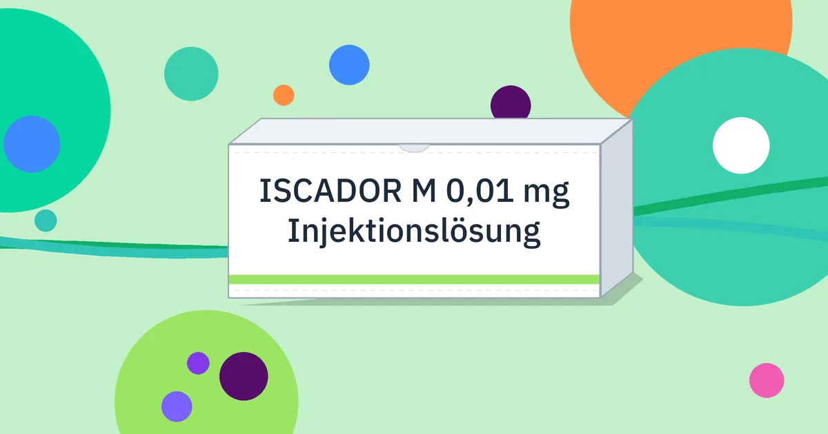 Symbolbild: Packung mit der Aufschrift ISCADOR M 0,01 mg Injektionslösung (PZN 20141033) – Verfügbarkeit und Bezug in Apotheken in Frankfurt am Main