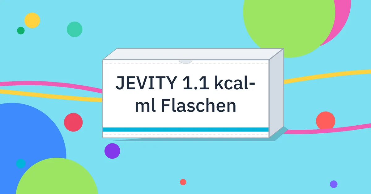 Symbolbild: Packung mit der Aufschrift JEVITY 1.1 kcal-ml Flaschen (PZN 17885103) – Verfügbarkeit und Bezug in Apotheken in Frankfurt am Main
